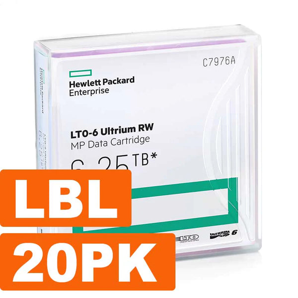 HPE LTO 6 Backup Tape (Custom Labeled x 20) LTO6 – Tape4Backup (K&F ...