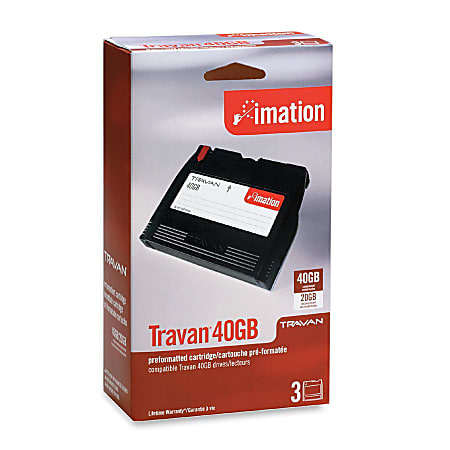 Imation 15874 - 3-Pack Travan 40GB, TR-7 Data Cartridge Tape ...