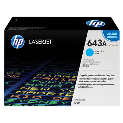 HP Toner Q5951A 643A Cyan 10 0 pg yield – Tape4Backup (K&F Associates LLC)