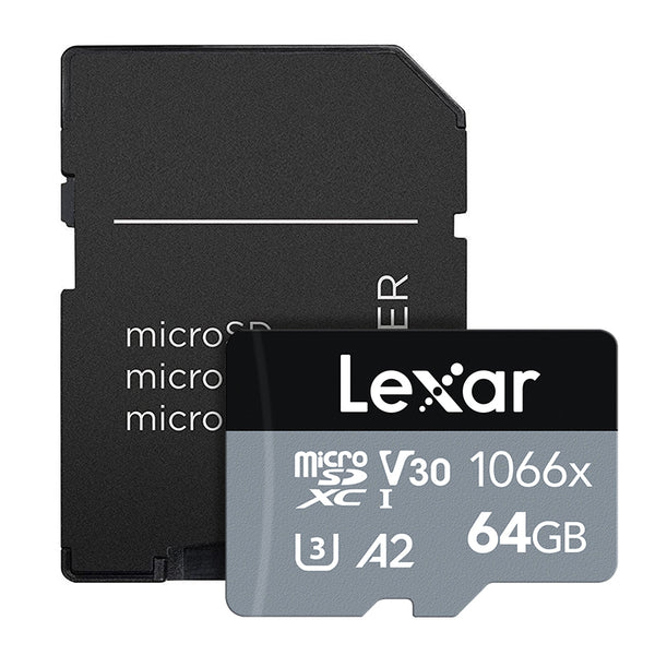 Lexar Professional MicroSDXC, 64GB, 1066x UHS-I, Class 10, W/ Adapter ...
