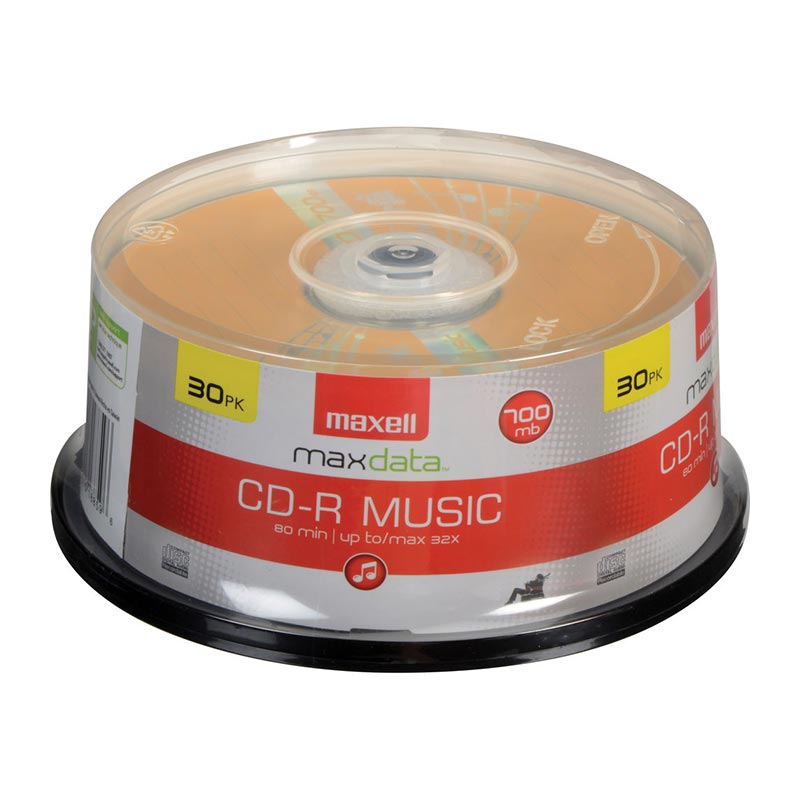 Maxell CDR-80, Recordable CD, Music, Gold 30pk Spindle – Tape4Backup (K ...