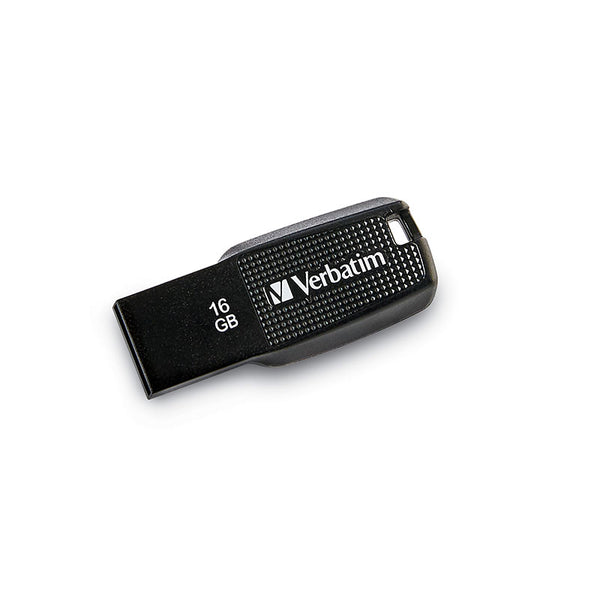 Verbatim, 16GB Ergo USB Flash Drive, Black, Microban Antibacterial Sur ...